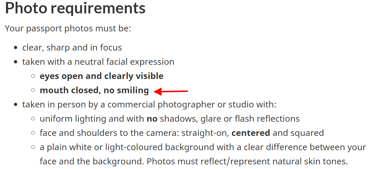 The complete guide on "Can you smile in a passport photo?"